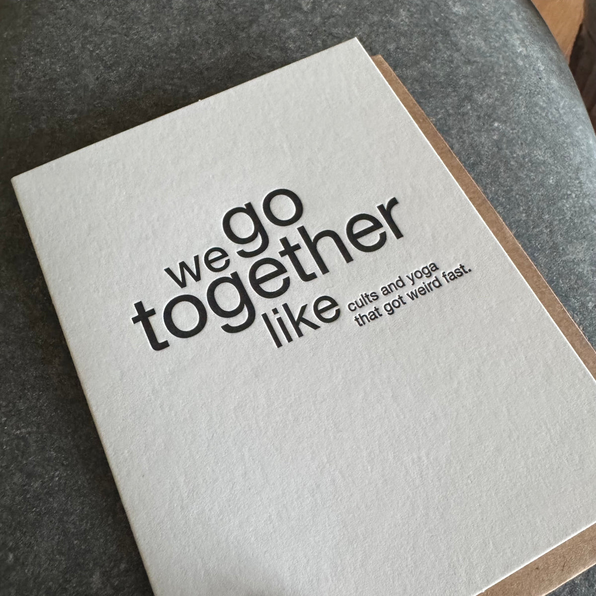All Caps Letterpress Greeting Card by Sapling Press – Upstate MN