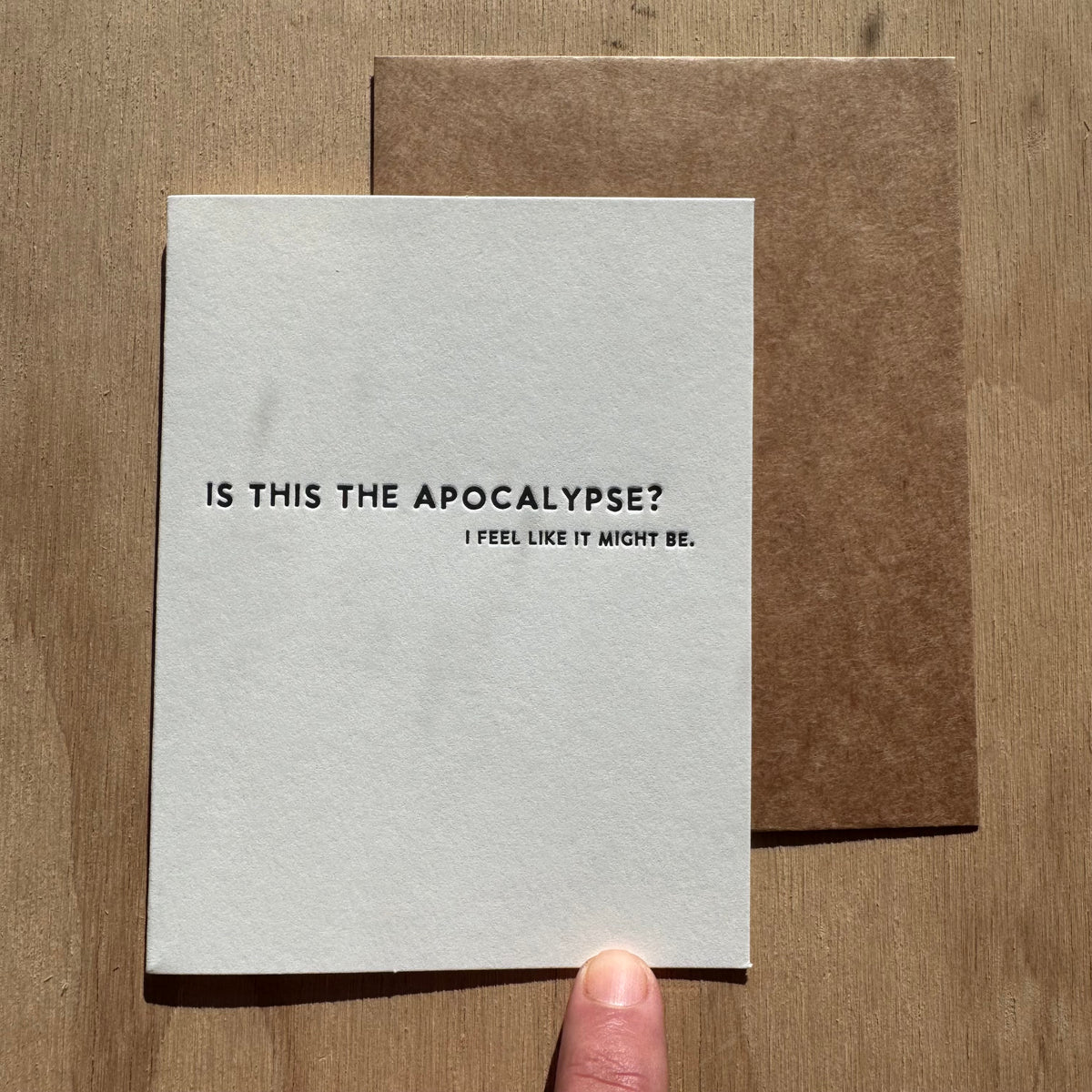 Apocalypse Letterpress Greeting Card by Sapling Press – Upstate MN