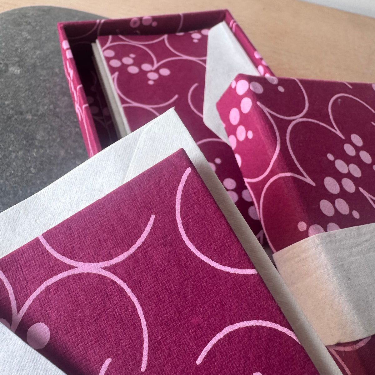 Hand Made Paper Stationery Set, Saanp in Plum By Hataguchi Collective ...