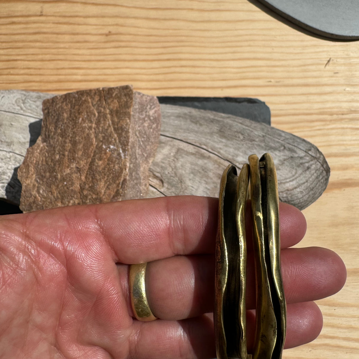 Heavy Gauge Split Brass Cuff by Mathias Chaize – Upstate MN