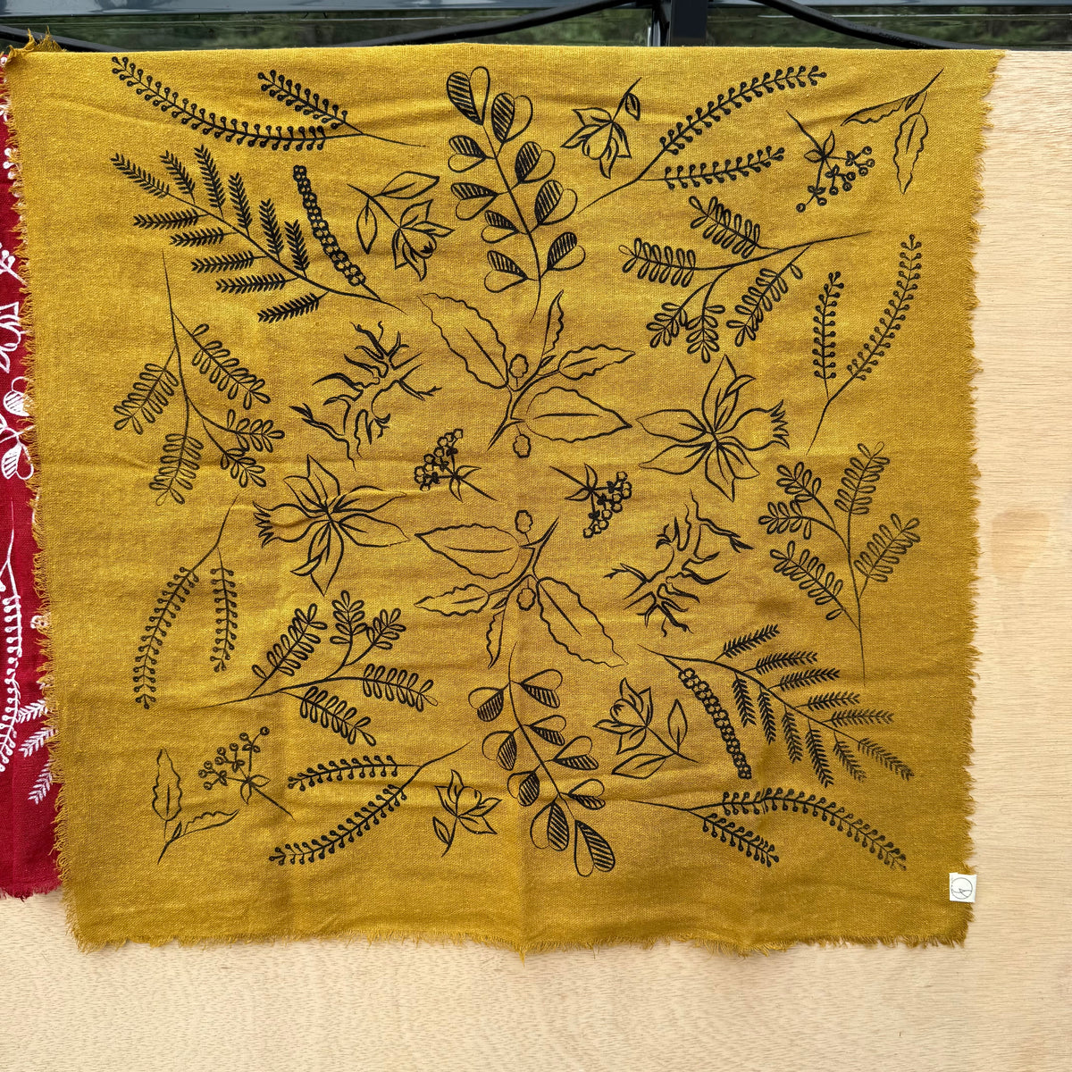 Naturally Dyed Botanical Print Raw Silk Bandana by Eco Raw Studio ...